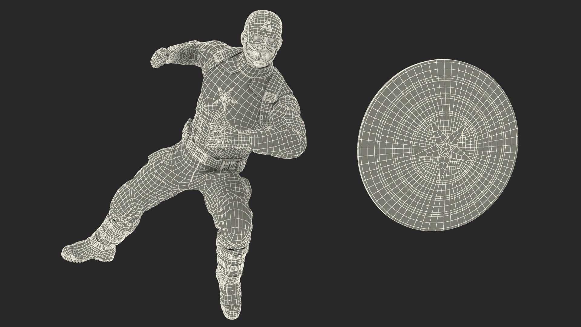 Captain America Attack Pose in Shabby Suit 3D model - TurboSquid 2045814