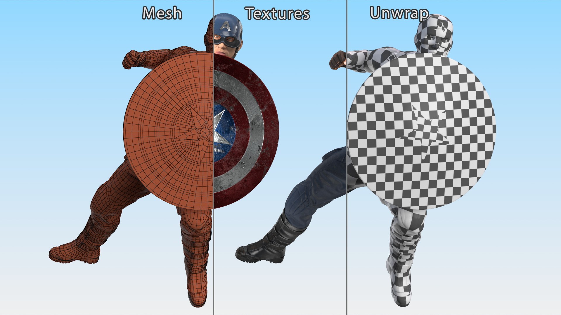 Captain America Attack Pose in Shabby Suit 3D model - TurboSquid 2045814