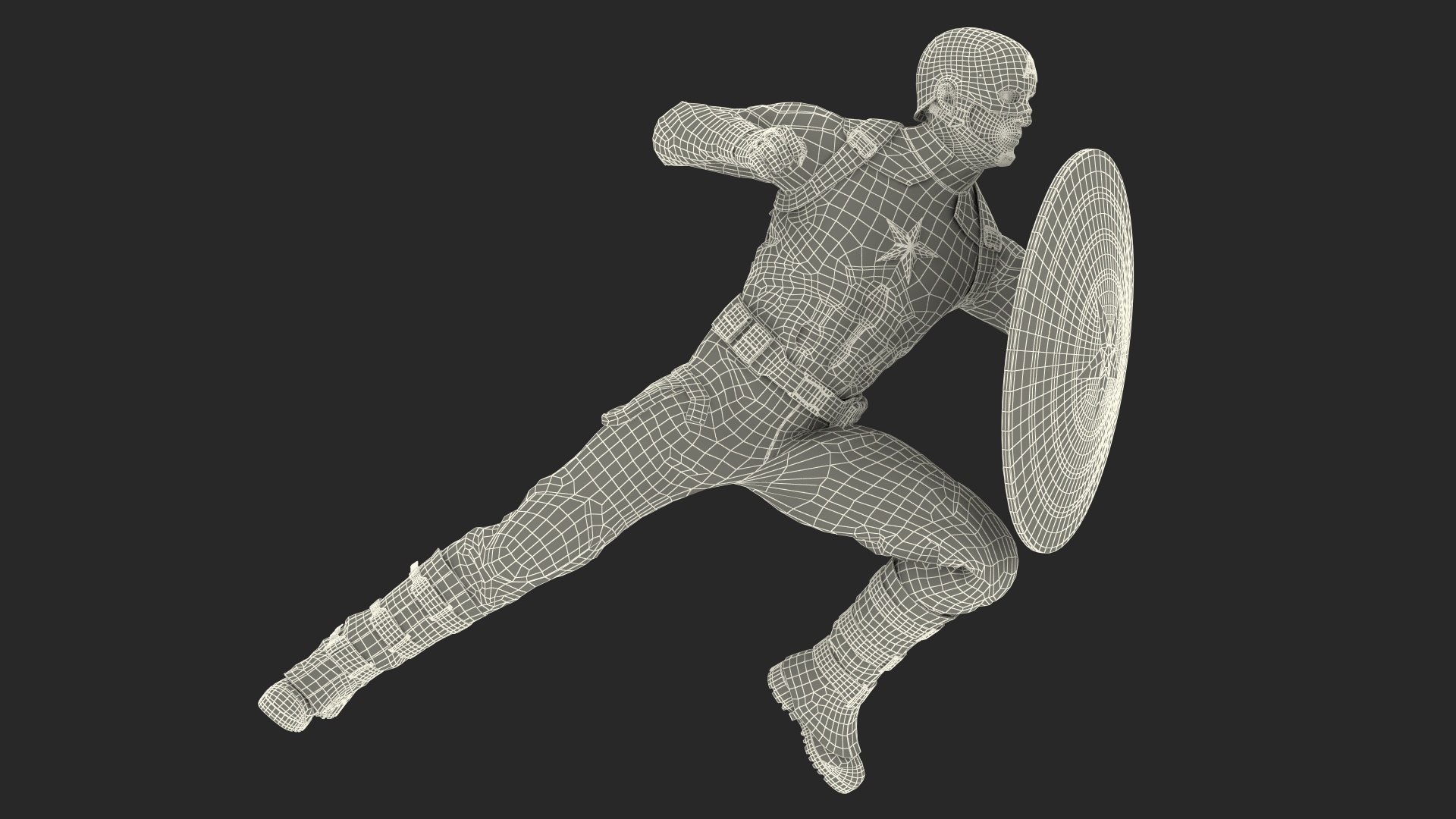 Captain America Attack Pose in Shabby Suit 3D model - TurboSquid 2045814