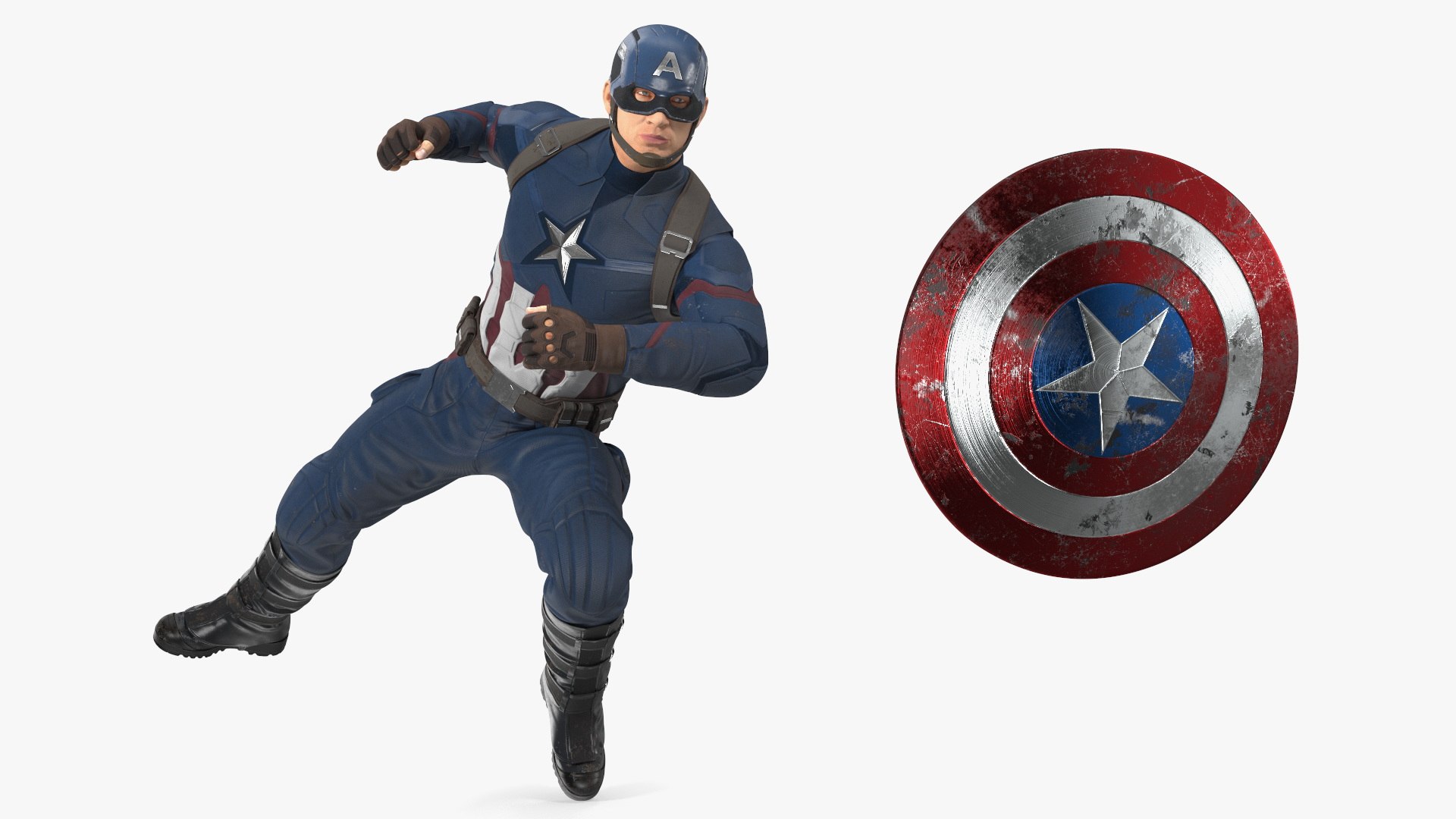 Captain America Attack Pose in Shabby Suit 3D model - TurboSquid 2045814