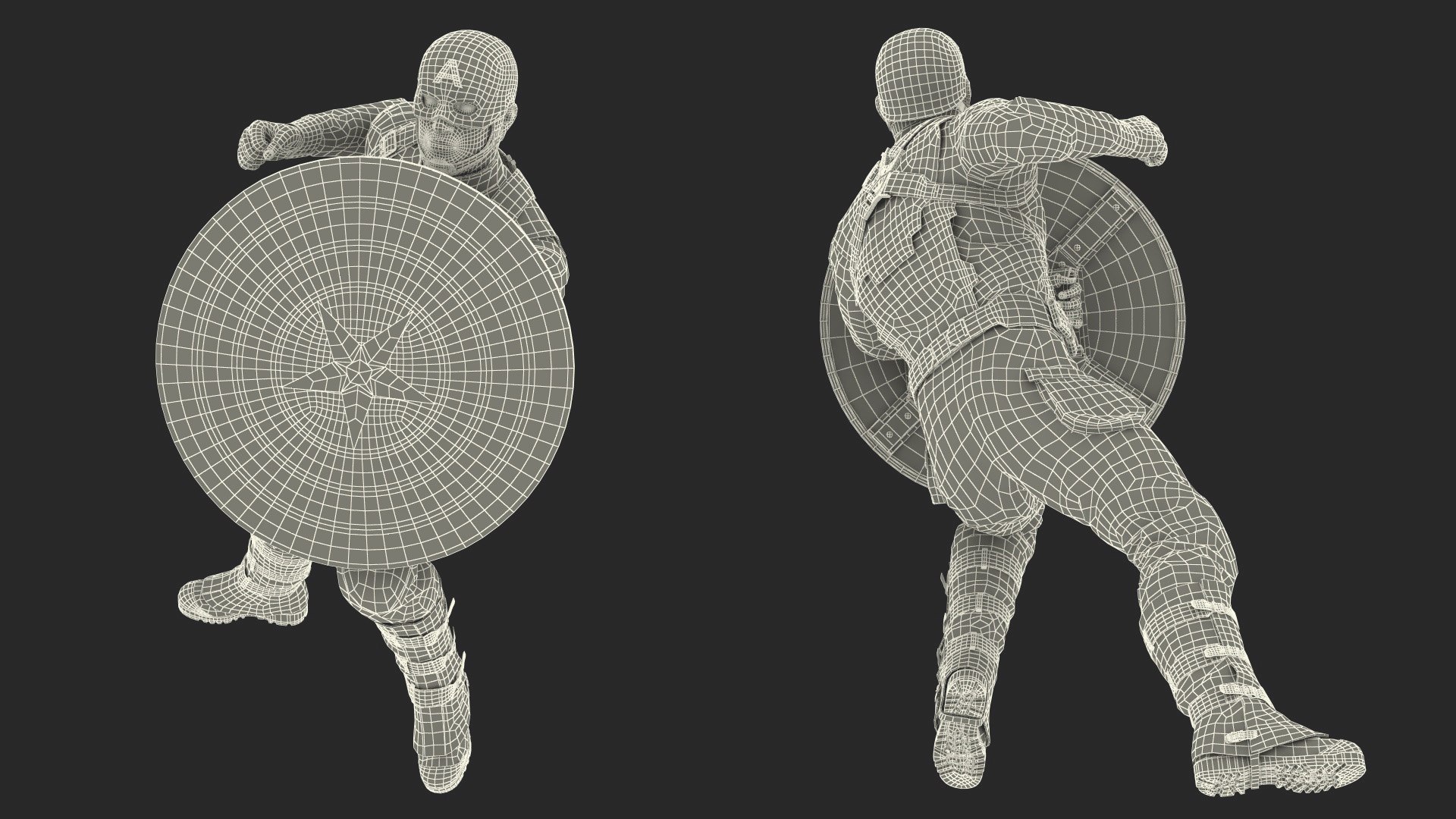 Captain America Attack Pose in Shabby Suit 3D model - TurboSquid 2045814