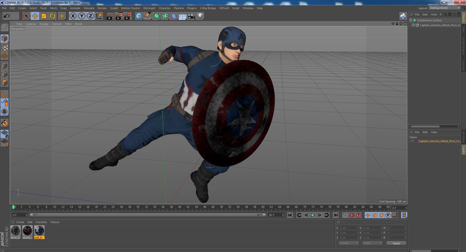 Captain America Attack Pose in Shabby Suit 3D model - TurboSquid 2045814