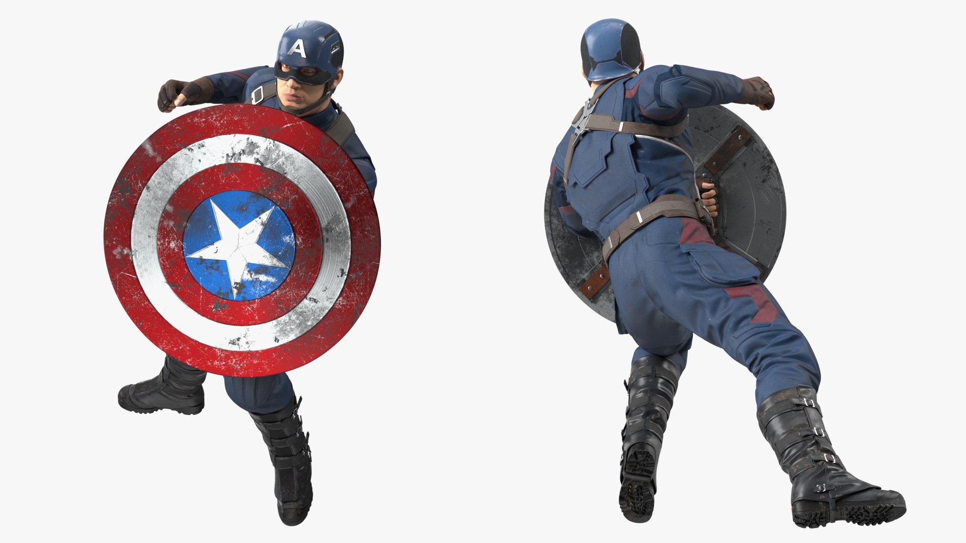 Captain America Attack Pose in Shabby Suit 3D model - TurboSquid 2045814