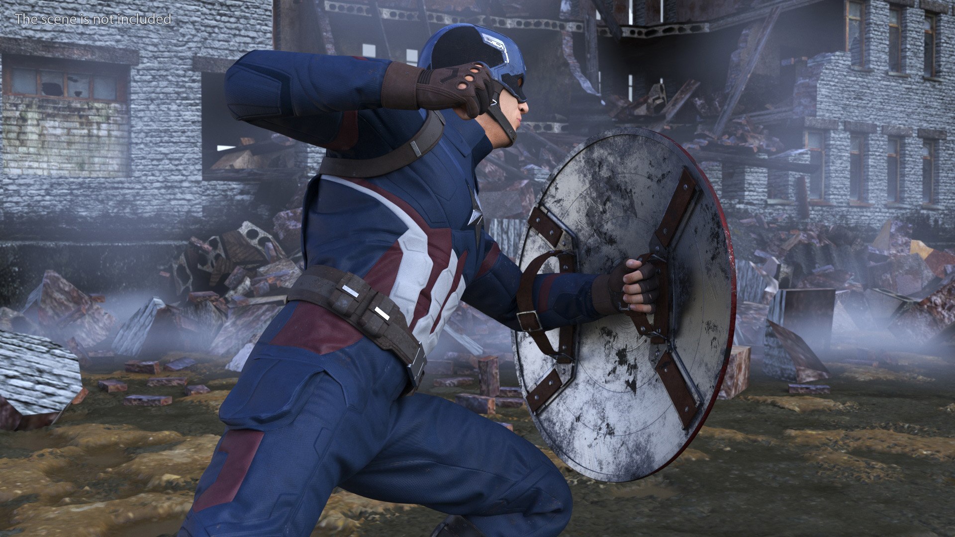 Captain America Attack Pose in Shabby Suit 3D model - TurboSquid 2045814