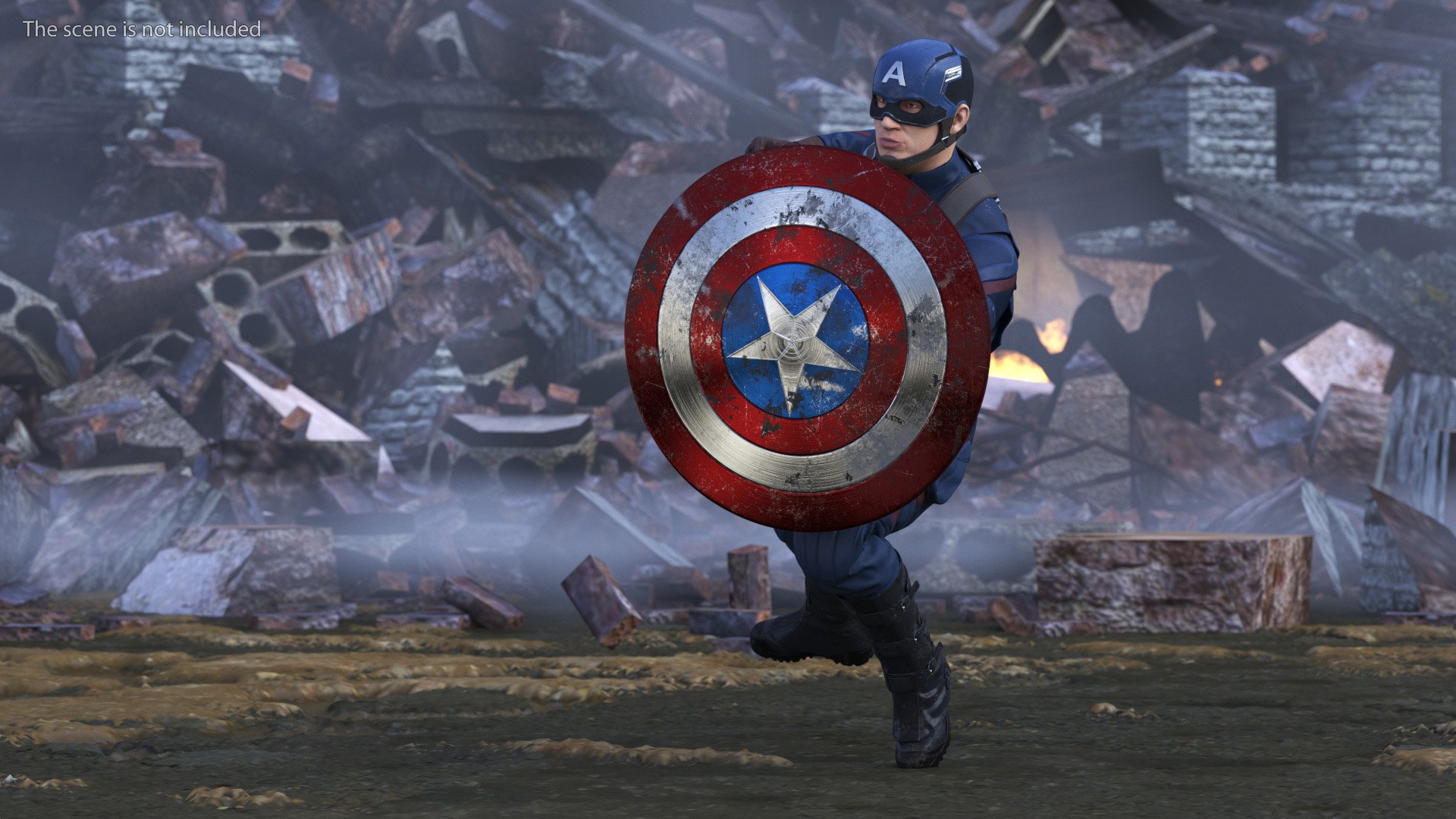 Captain America Attack Pose in Shabby Suit 3D model - TurboSquid 2045814