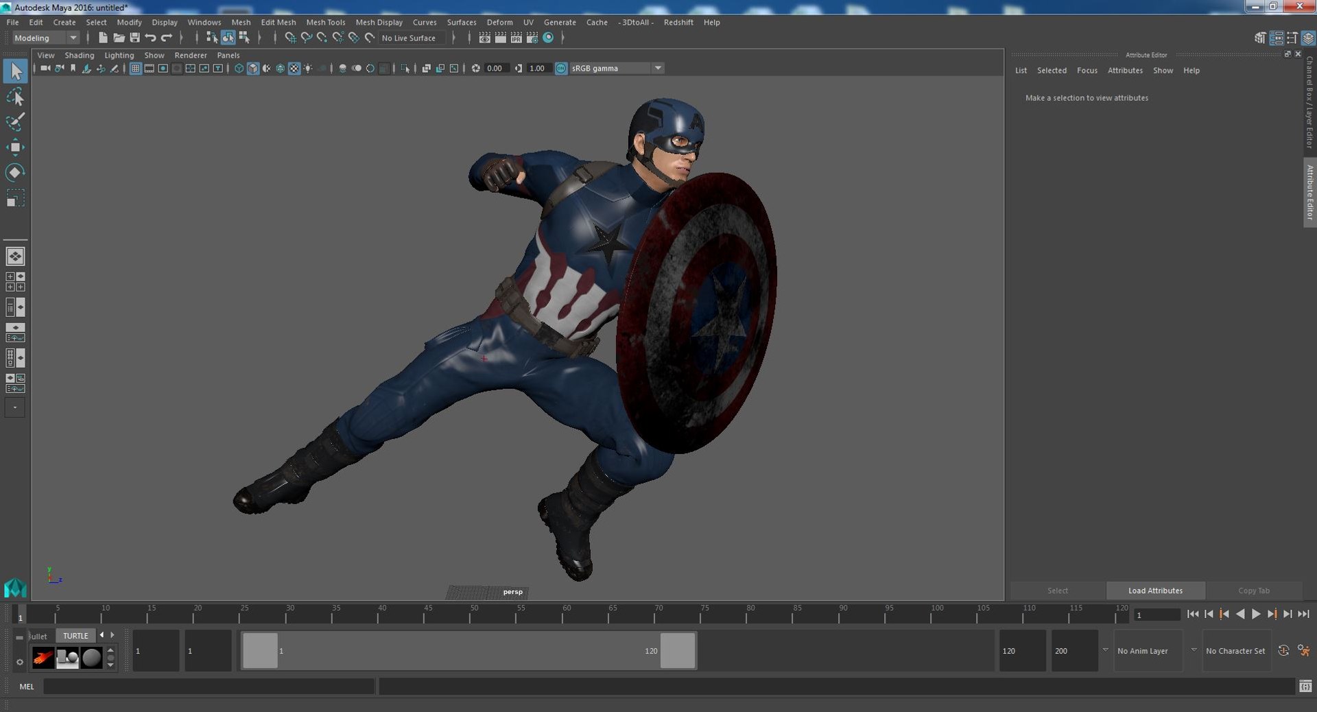 Captain America Attack Pose in Shabby Suit 3D model - TurboSquid 2045814
