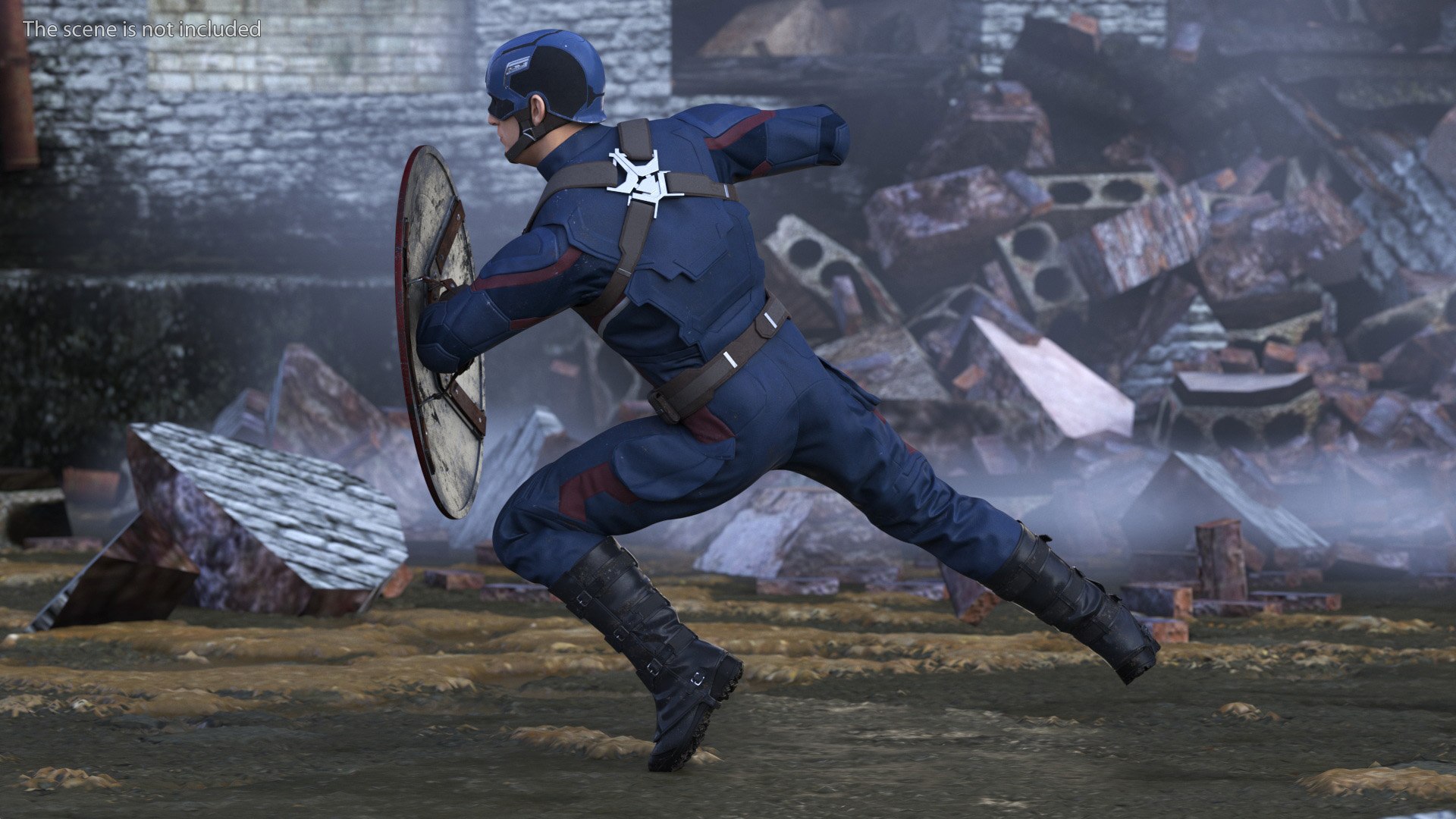 Captain America Attack Pose in Shabby Suit 3D model - TurboSquid 2045814