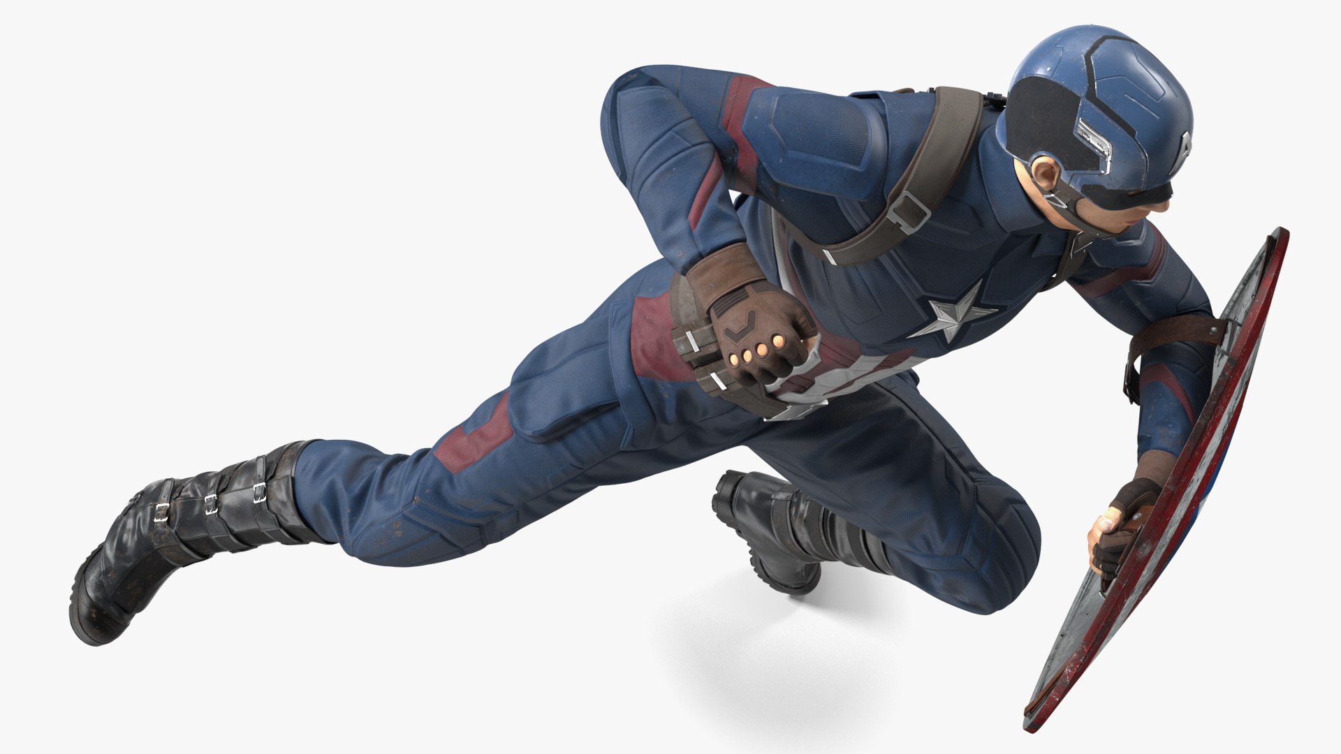 Captain America Attack Pose in Shabby Suit 3D model - TurboSquid 2045814