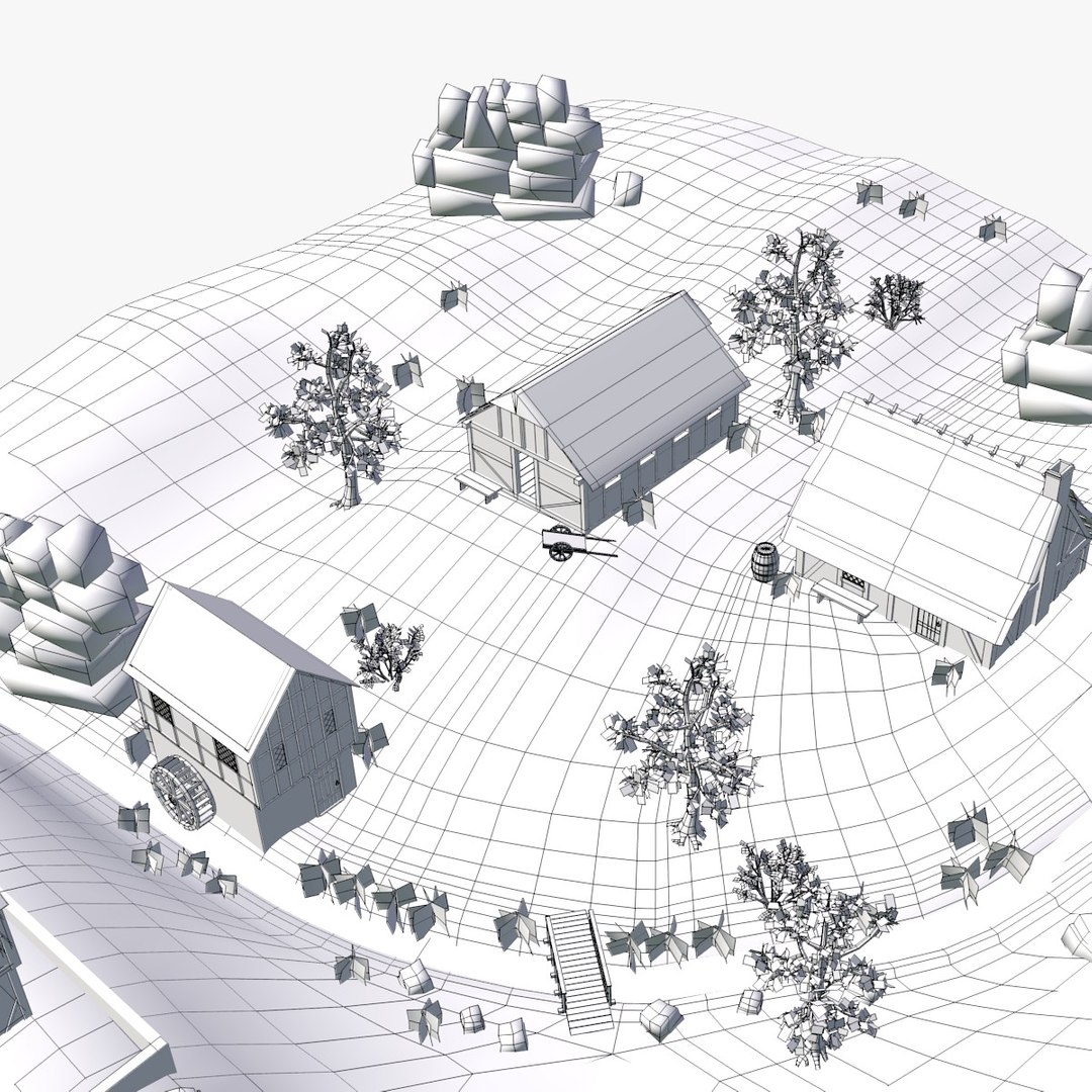 3d medieval village