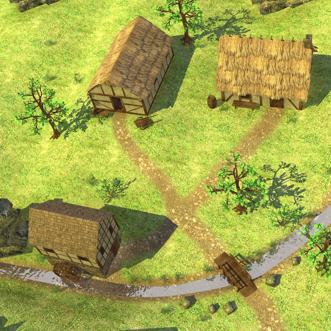 3d medieval village