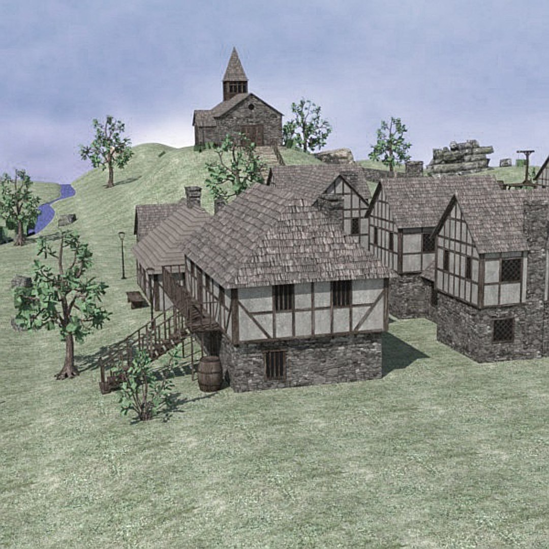3d medieval village