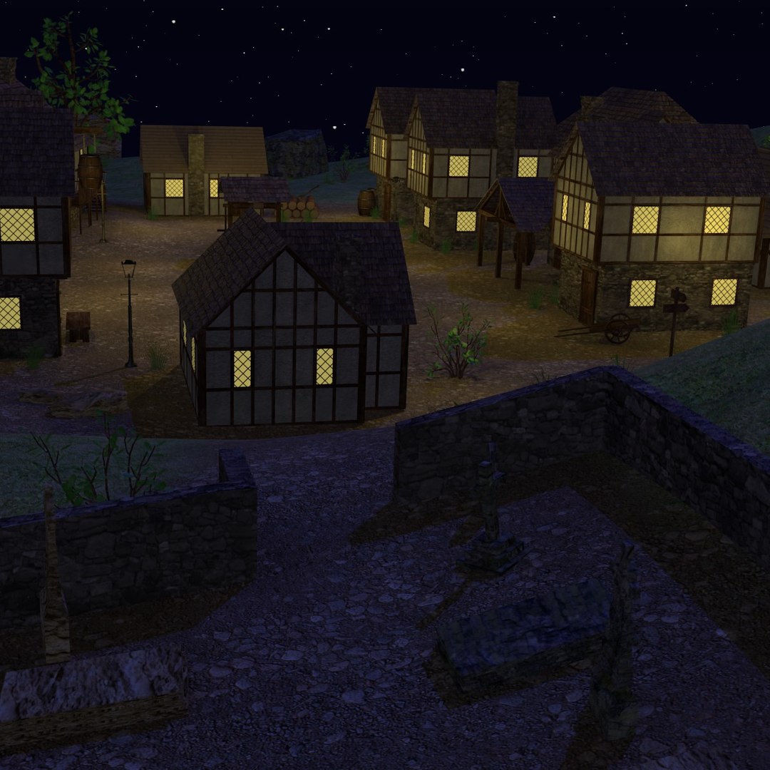 3d medieval village