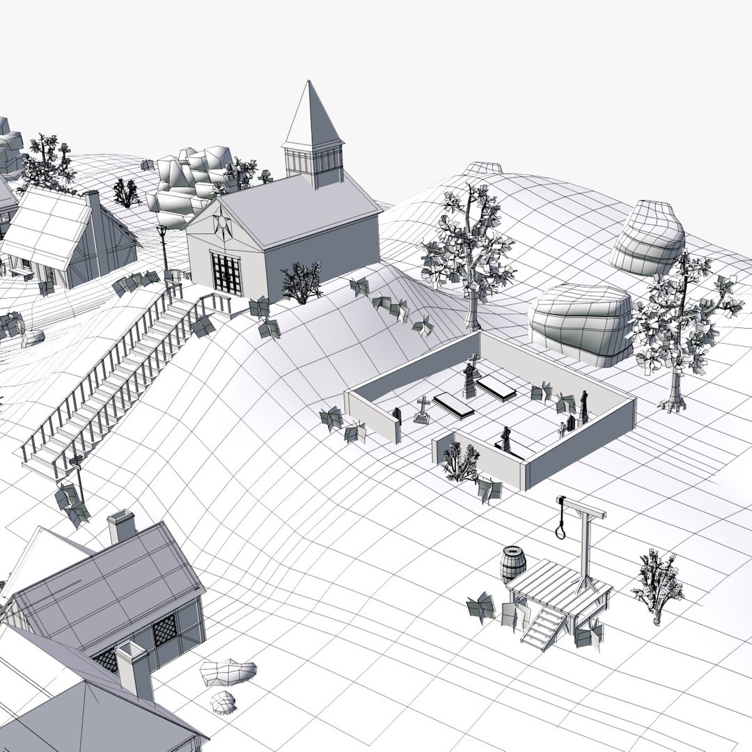 3d medieval village