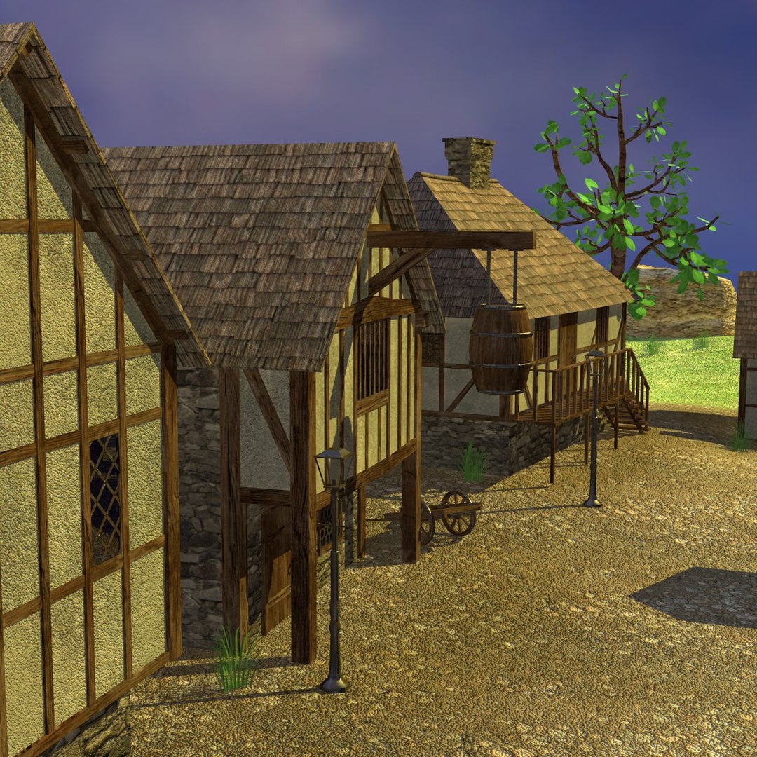 3d medieval village