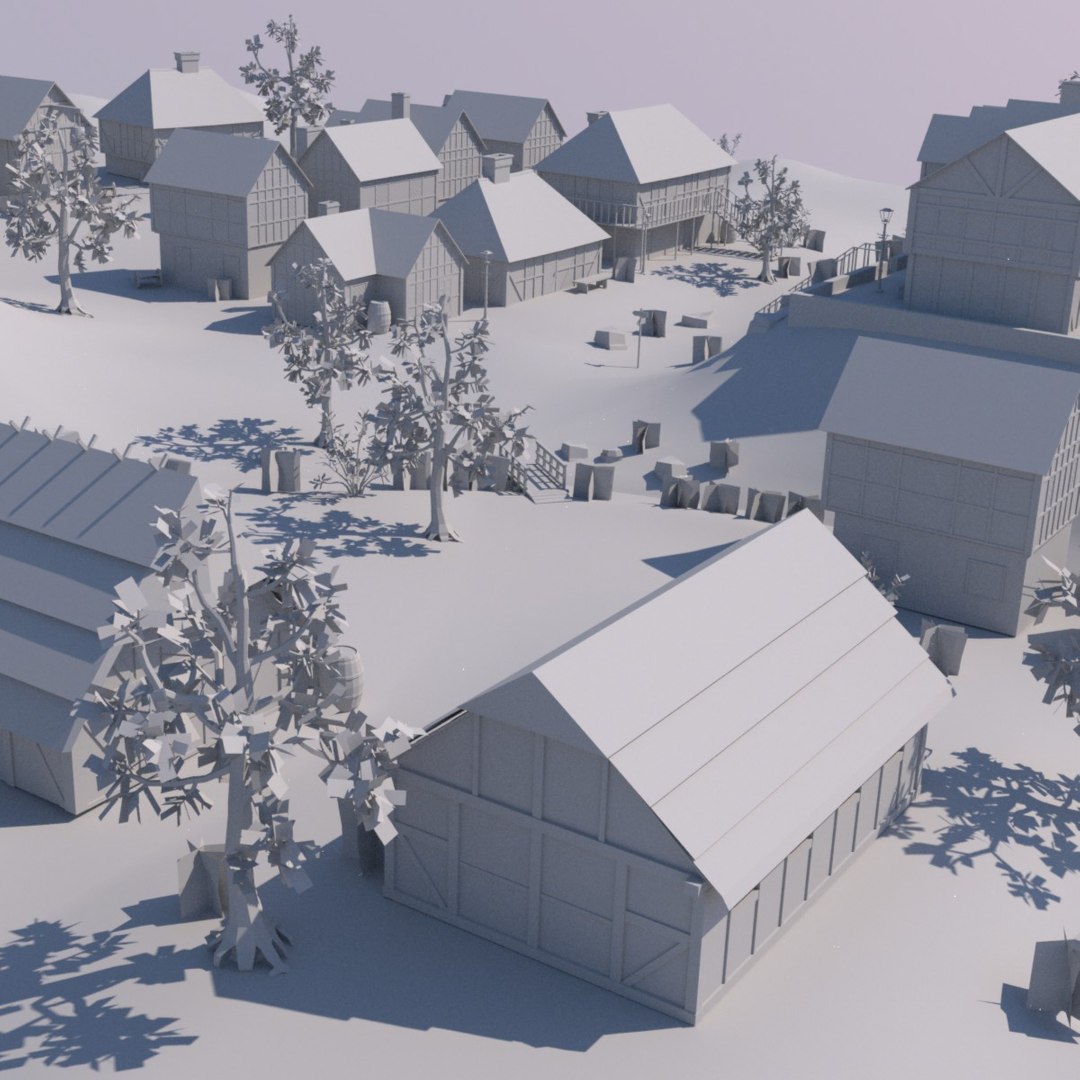 3d medieval village