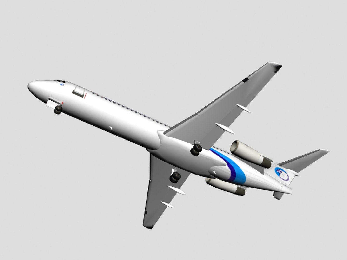 fokker 100 aero mongolia 3d model