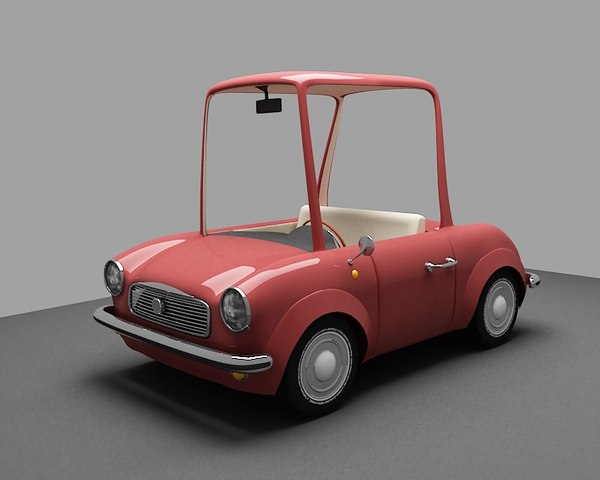 red cartoon car 3d model