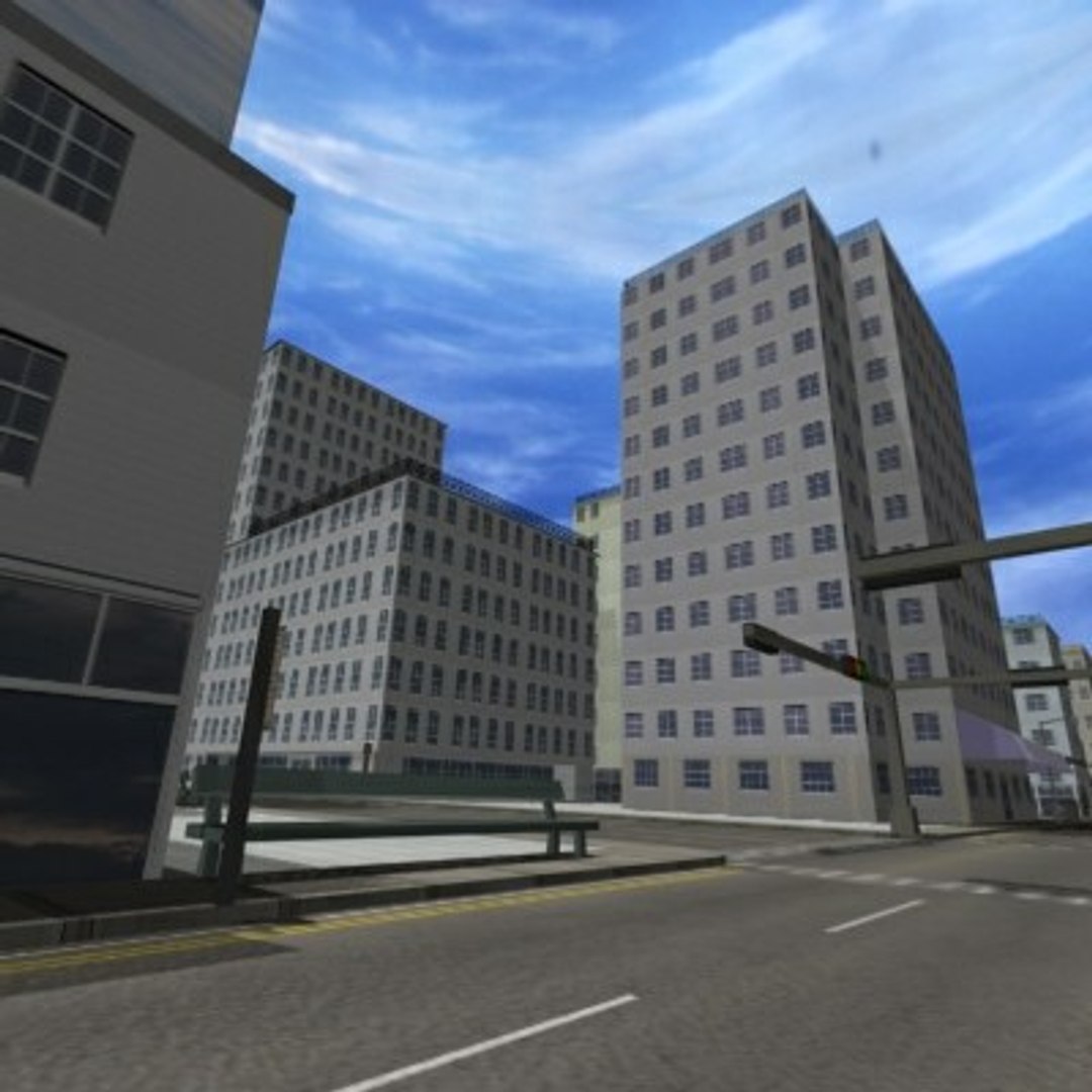 3d model streets city junction
