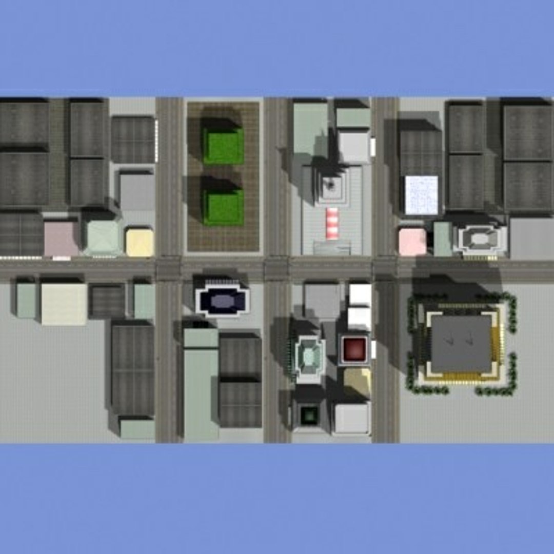 3d model streets city junction