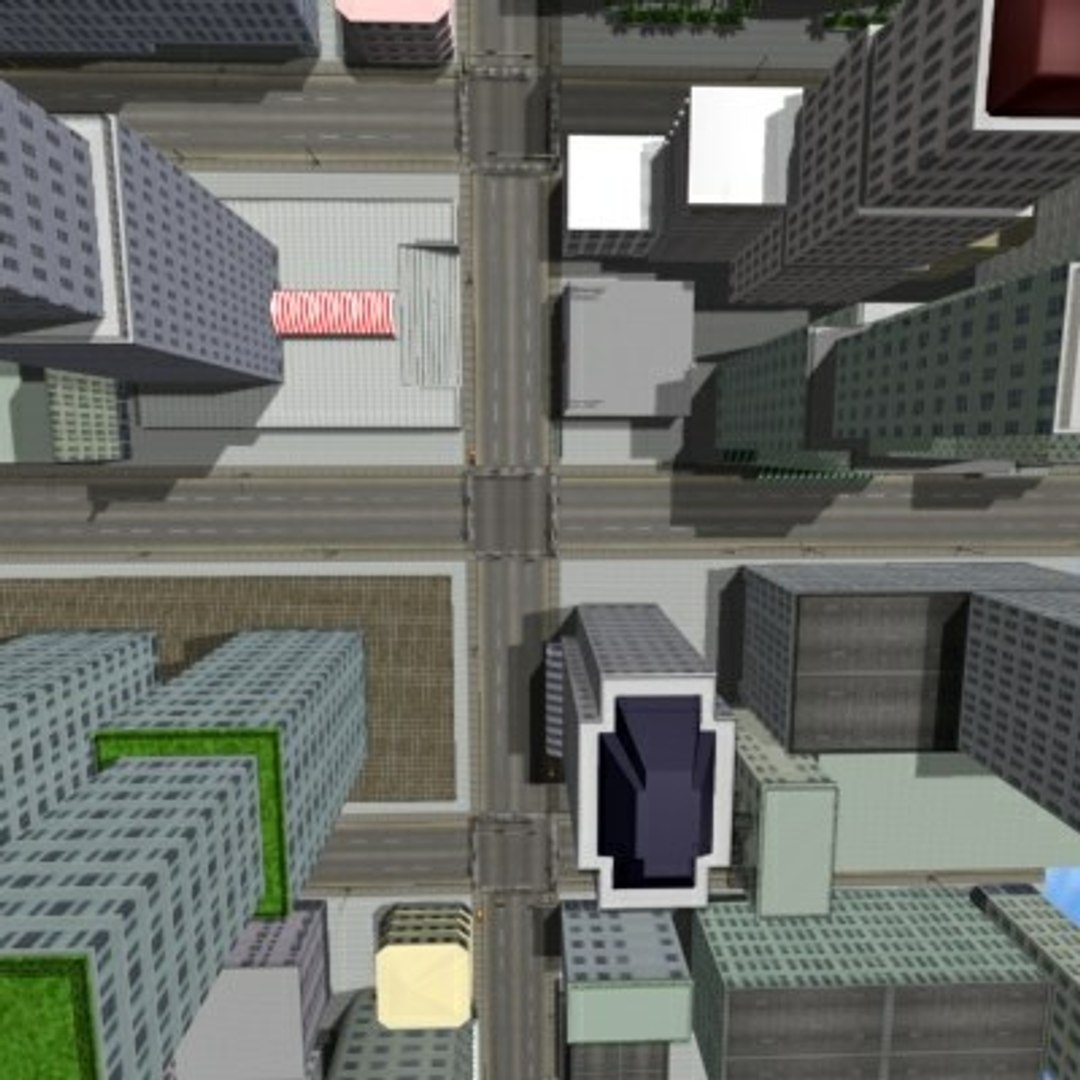 3d model streets city junction