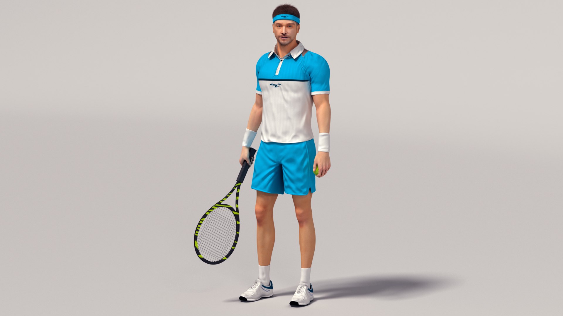 3D Model Male Tennis Player Animated HQ - TurboSquid 1782002