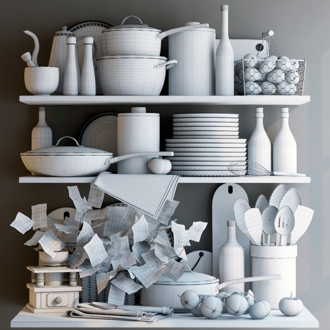 3D Kitchen Decor Set - TurboSquid 1293501