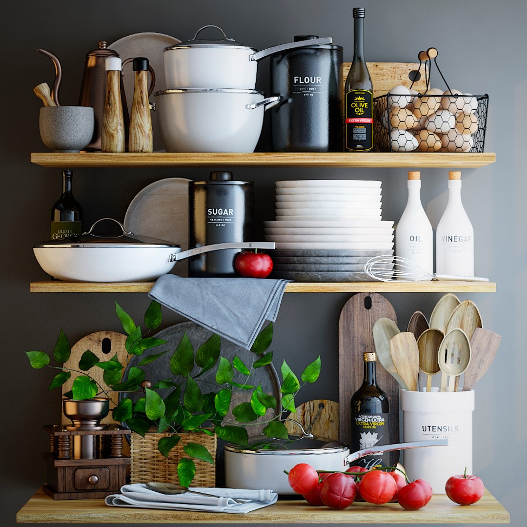 3D Kitchen Decor Set - TurboSquid 1293501