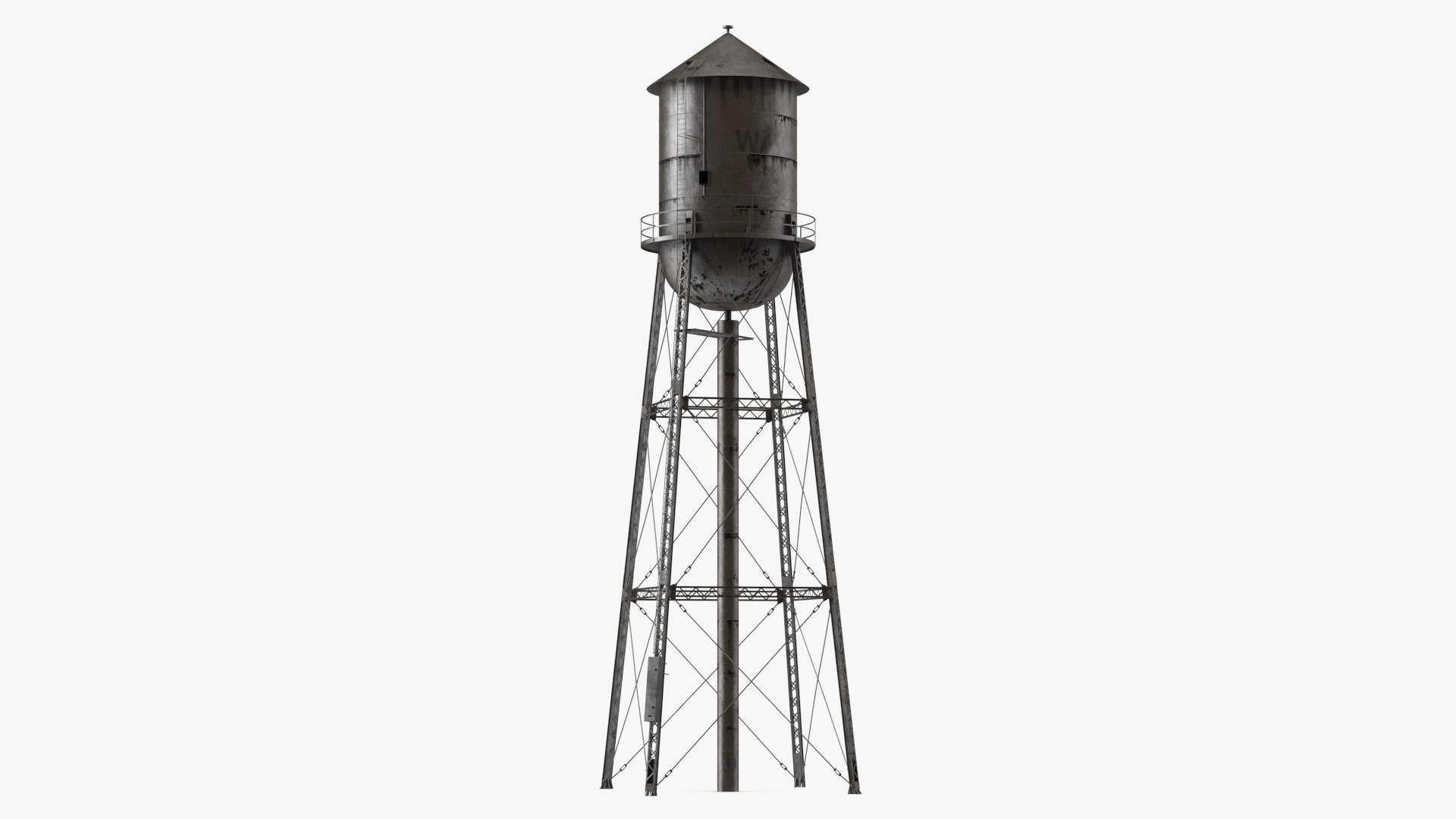 3D Rusty Water Tower - TurboSquid 2117302