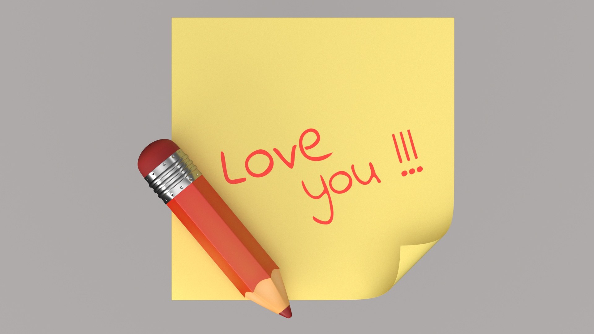 3D Model Sticky Note With Pencil PBR - TurboSquid 2131080