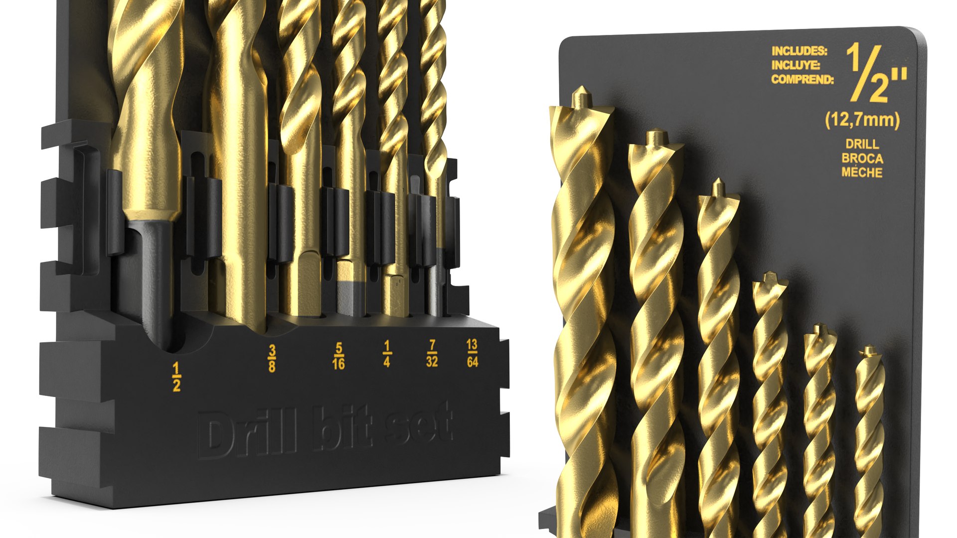 Titanium Nitride Pilot Point Drill Bit Set 3D Model - TurboSquid 2078008