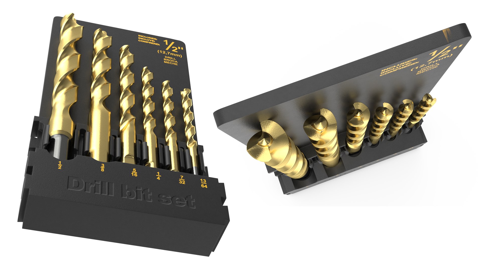 Titanium Nitride Pilot Point Drill Bit Set 3D Model - TurboSquid 2078008