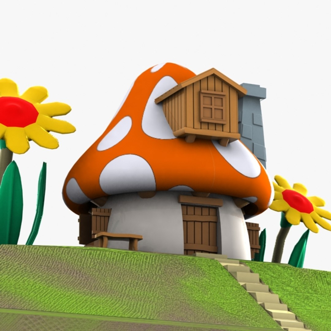 3d Mushroom House Smurf