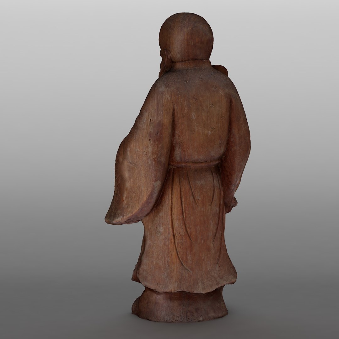 3d monk figurine scanned model