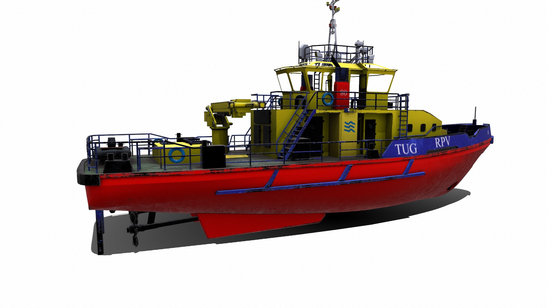 Tugboat Boat Pbr Model - TurboSquid 1537842