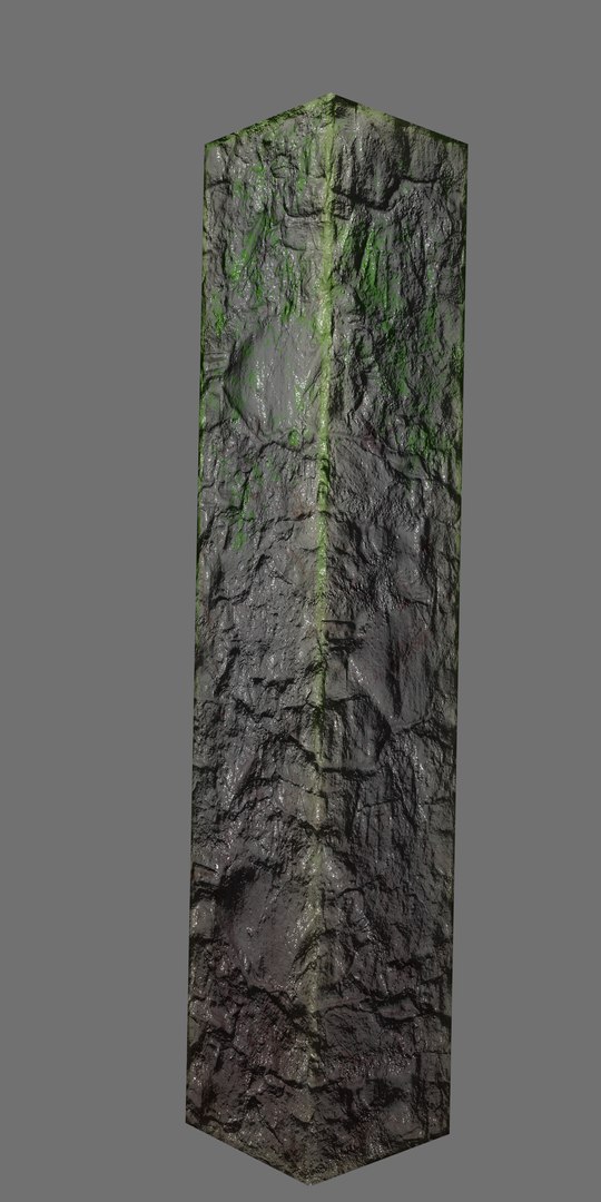 Mossy Stone Pillar Model - TurboSquid 1163570