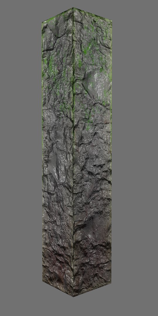 Mossy Stone Pillar Model - TurboSquid 1163570