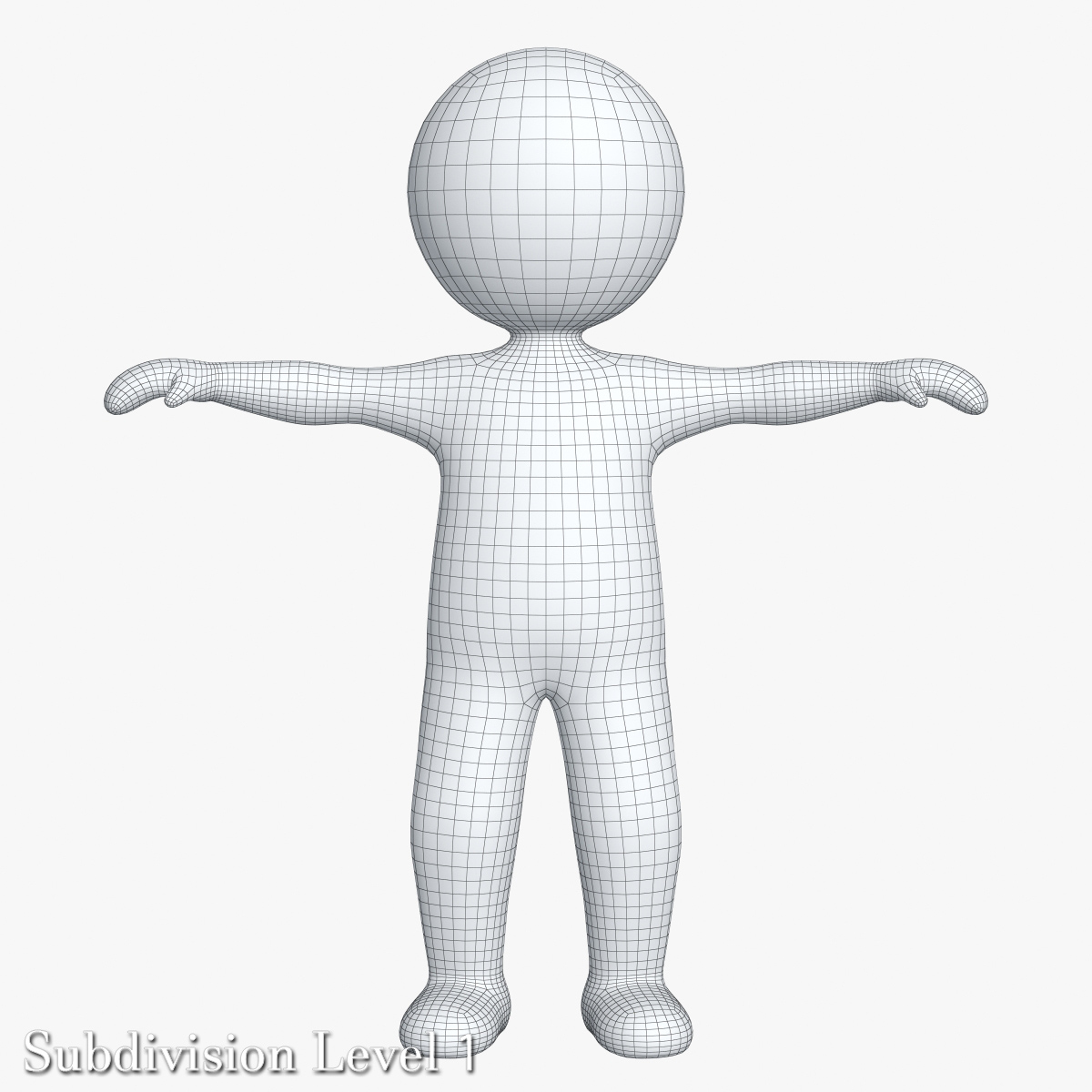 stickman 1 t-pose 3d max