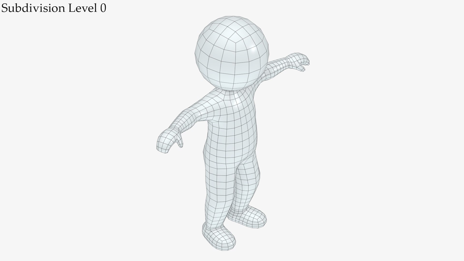 stickman 1 t-pose 3d max