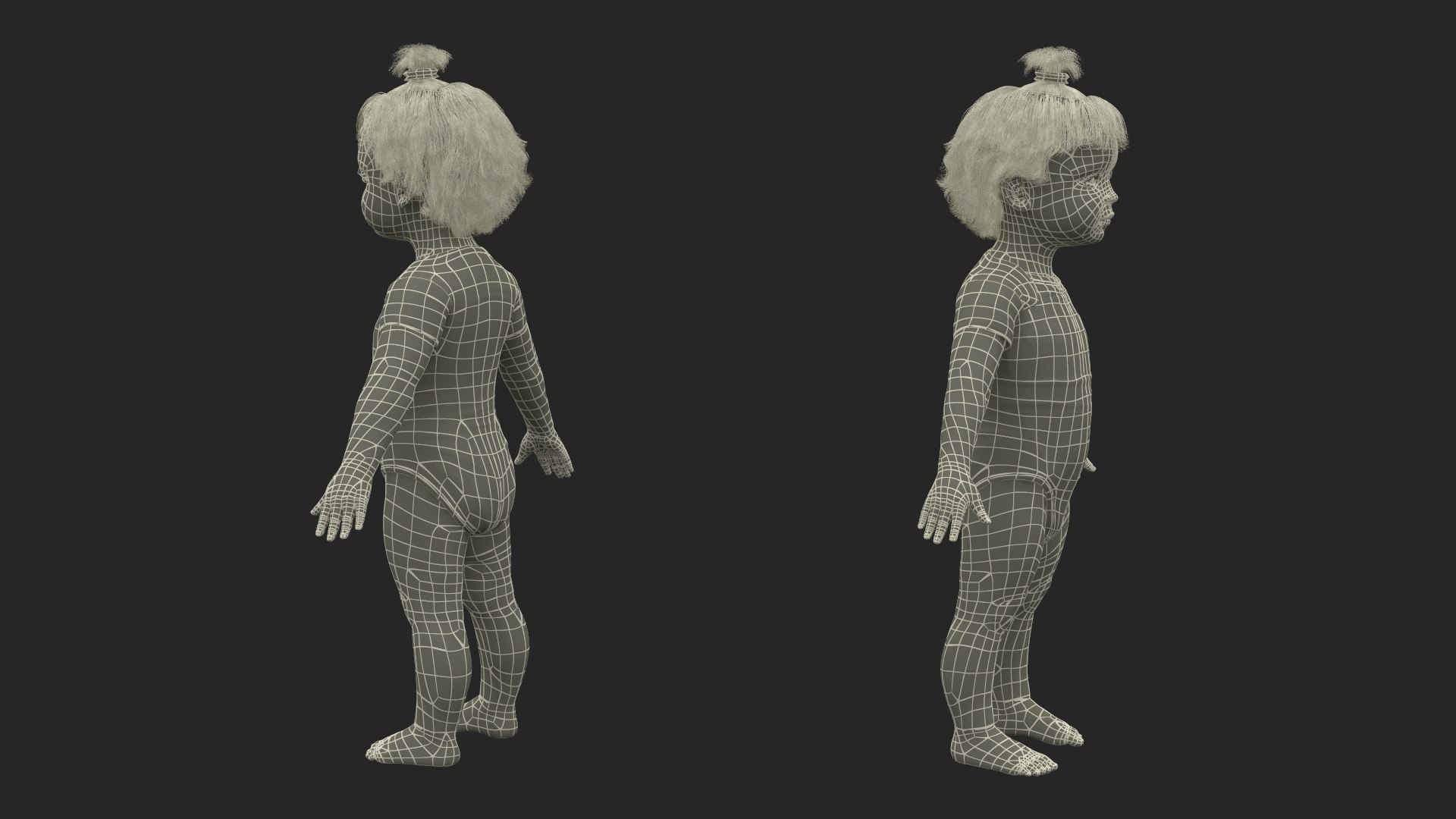 3D Baby Girl Wearing Bodysuit A-Pose Model - TurboSquid 2295076