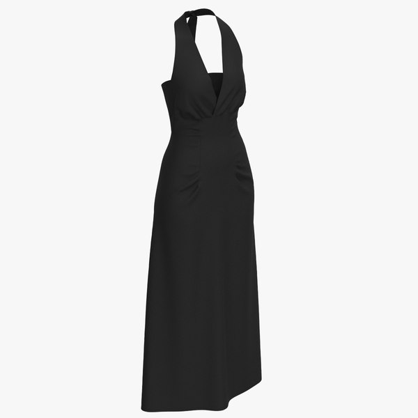 modelo 3d Vestido halter fruncido - TurboSquid 2230677