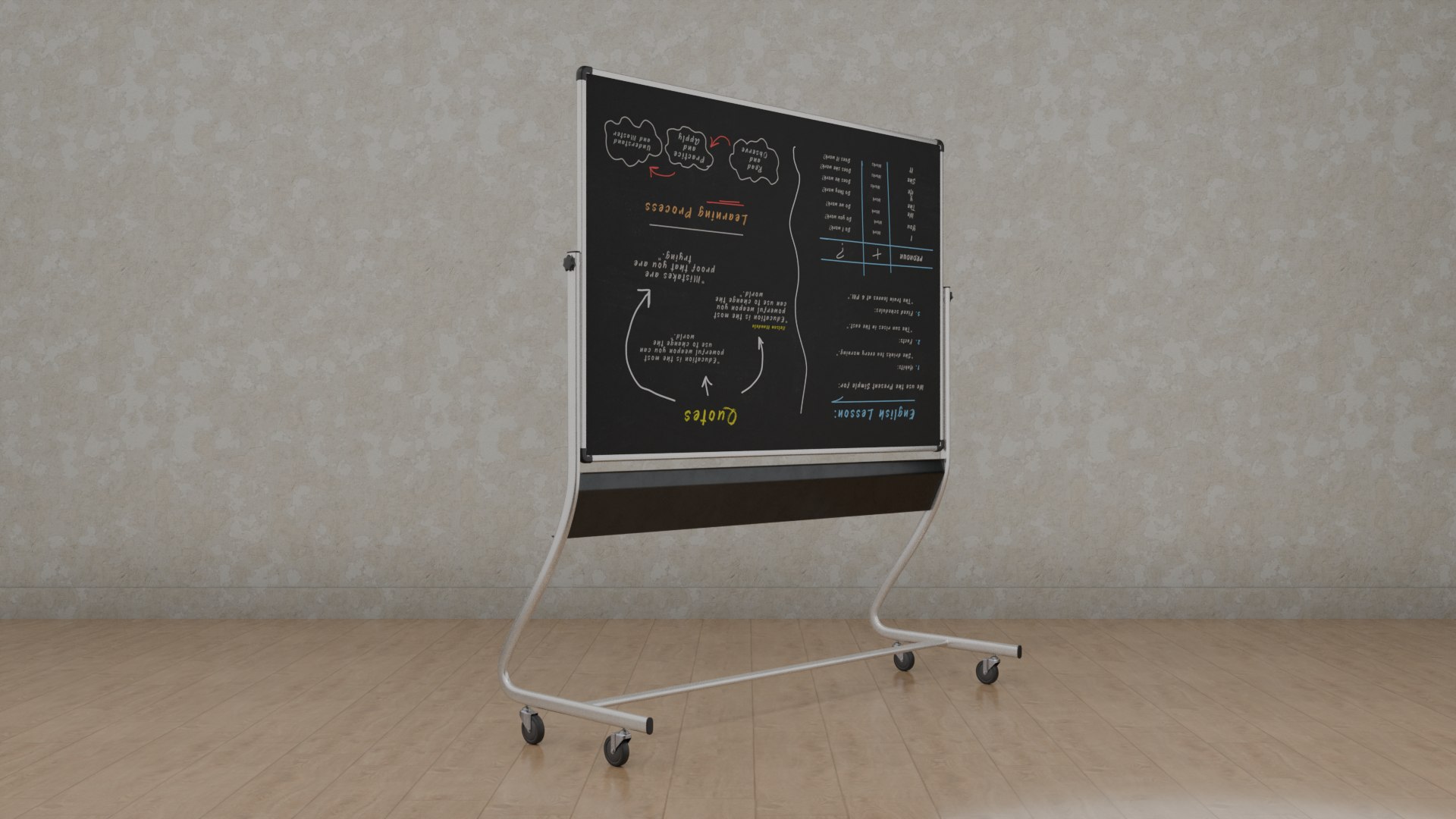 Customizable Double-Sided Metal Blackboard Rectangular Writing Board 3D ...