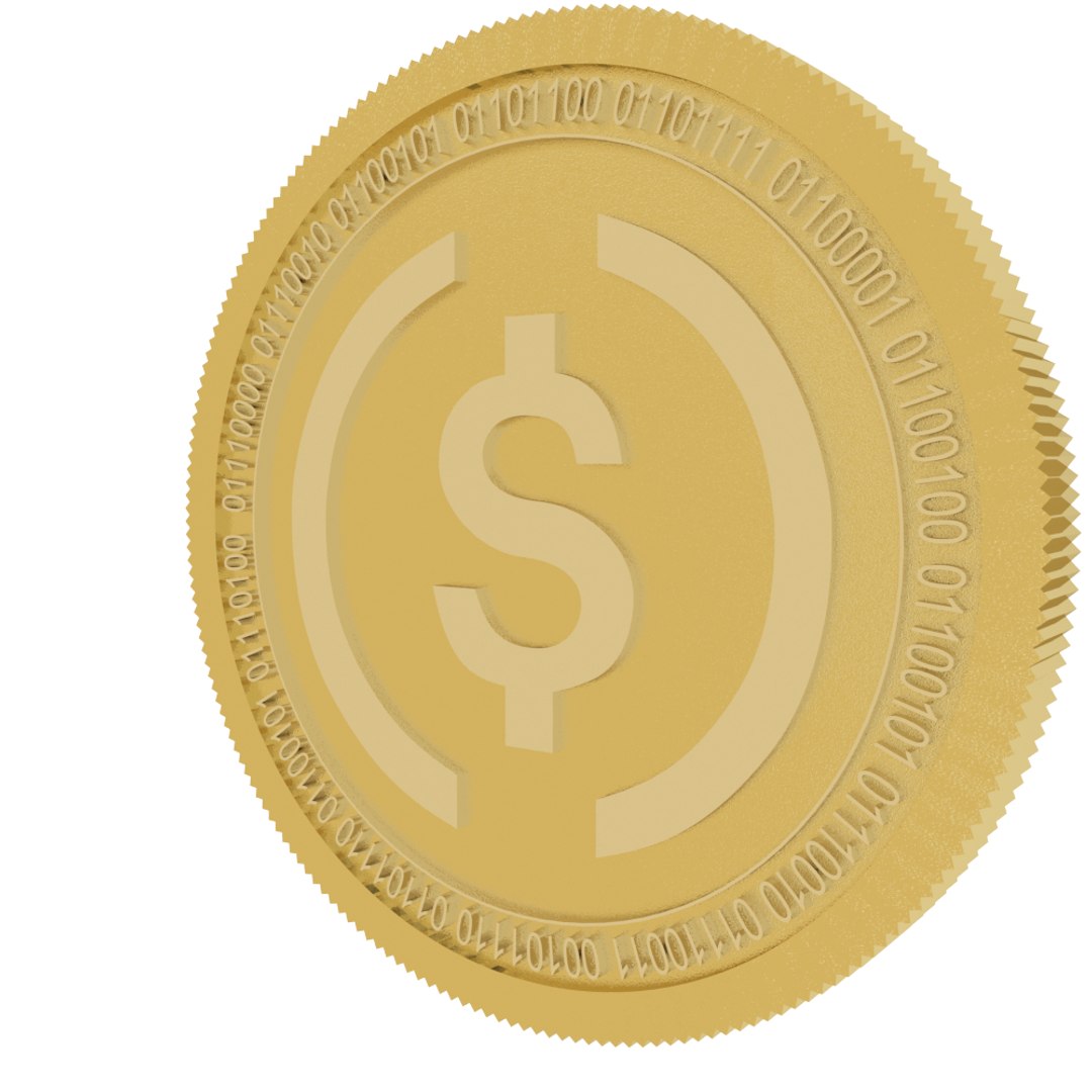 Usd coin gold model - TurboSquid 1461919