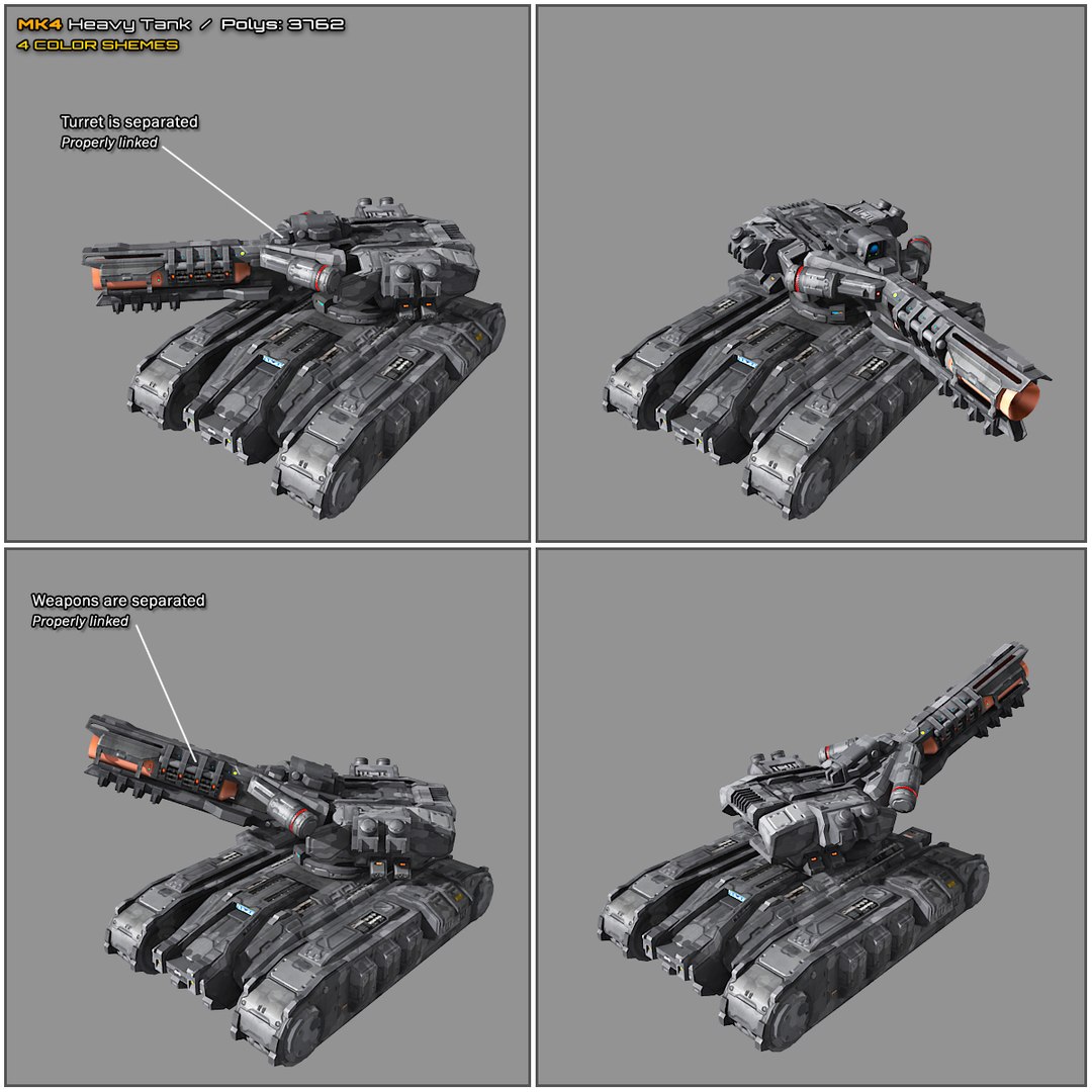 Scifi Heavy Tank Mk4 3D Model - TurboSquid 1274409