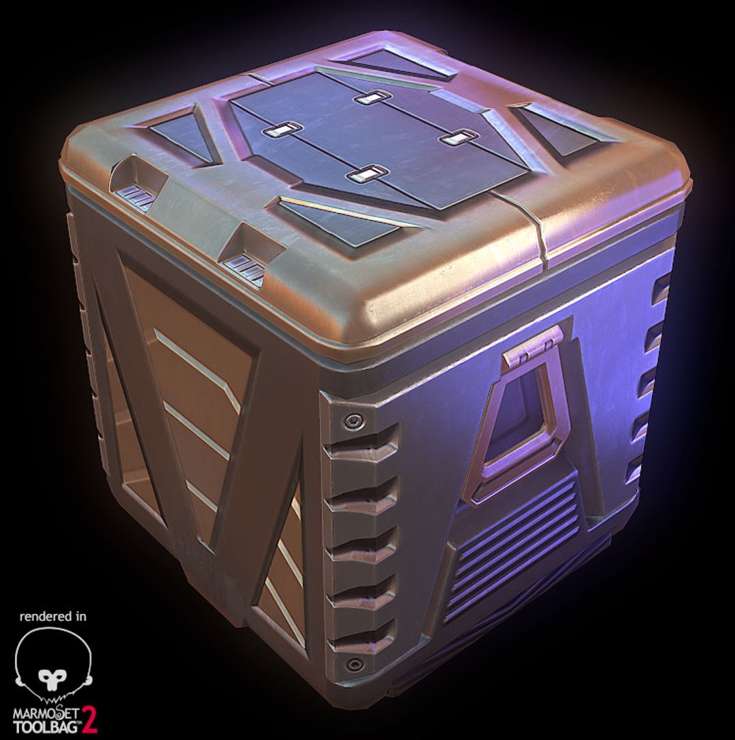 3d Model Of Metal Crate