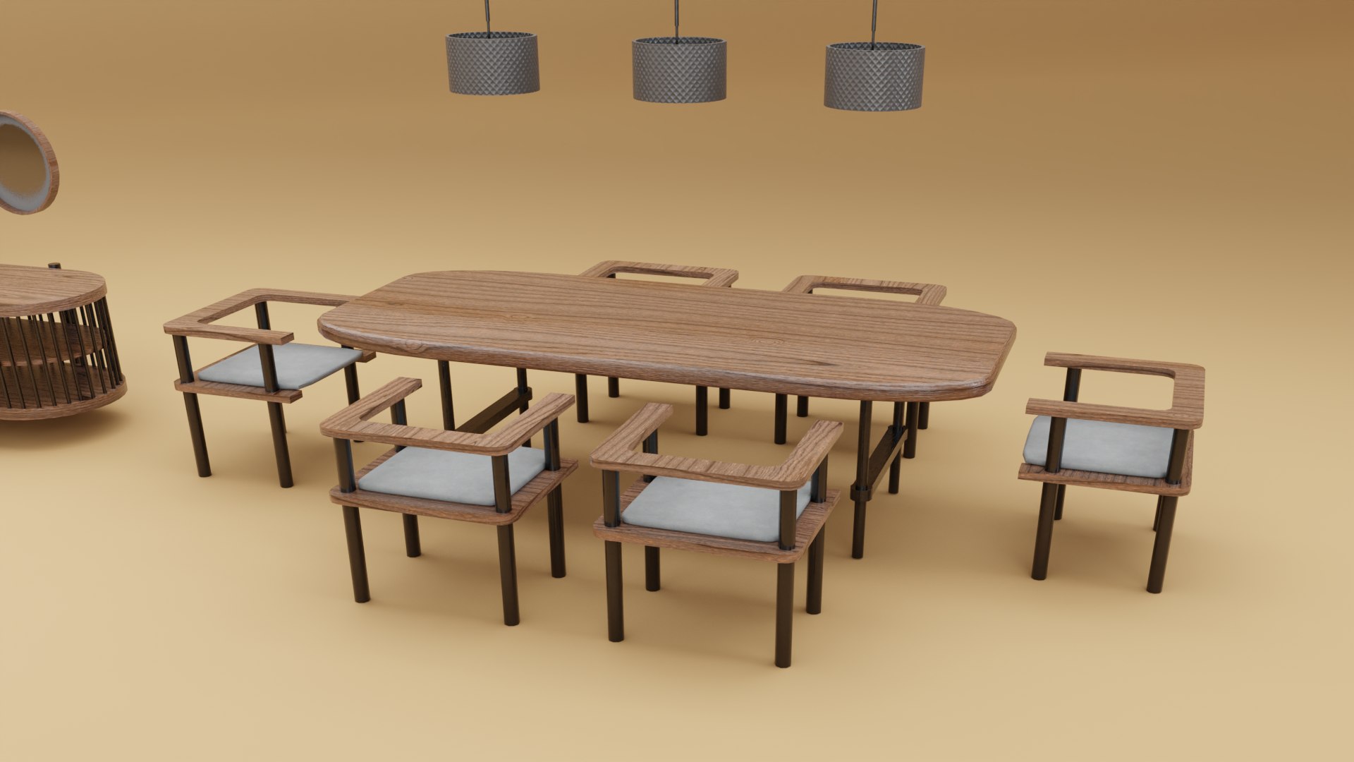 3D Wooden Living Room Asset model - TurboSquid 2153307