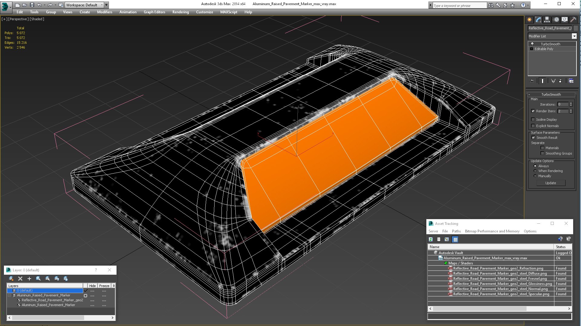 3D Aluminum Raised Pavement Marker Model - TurboSquid 2068416