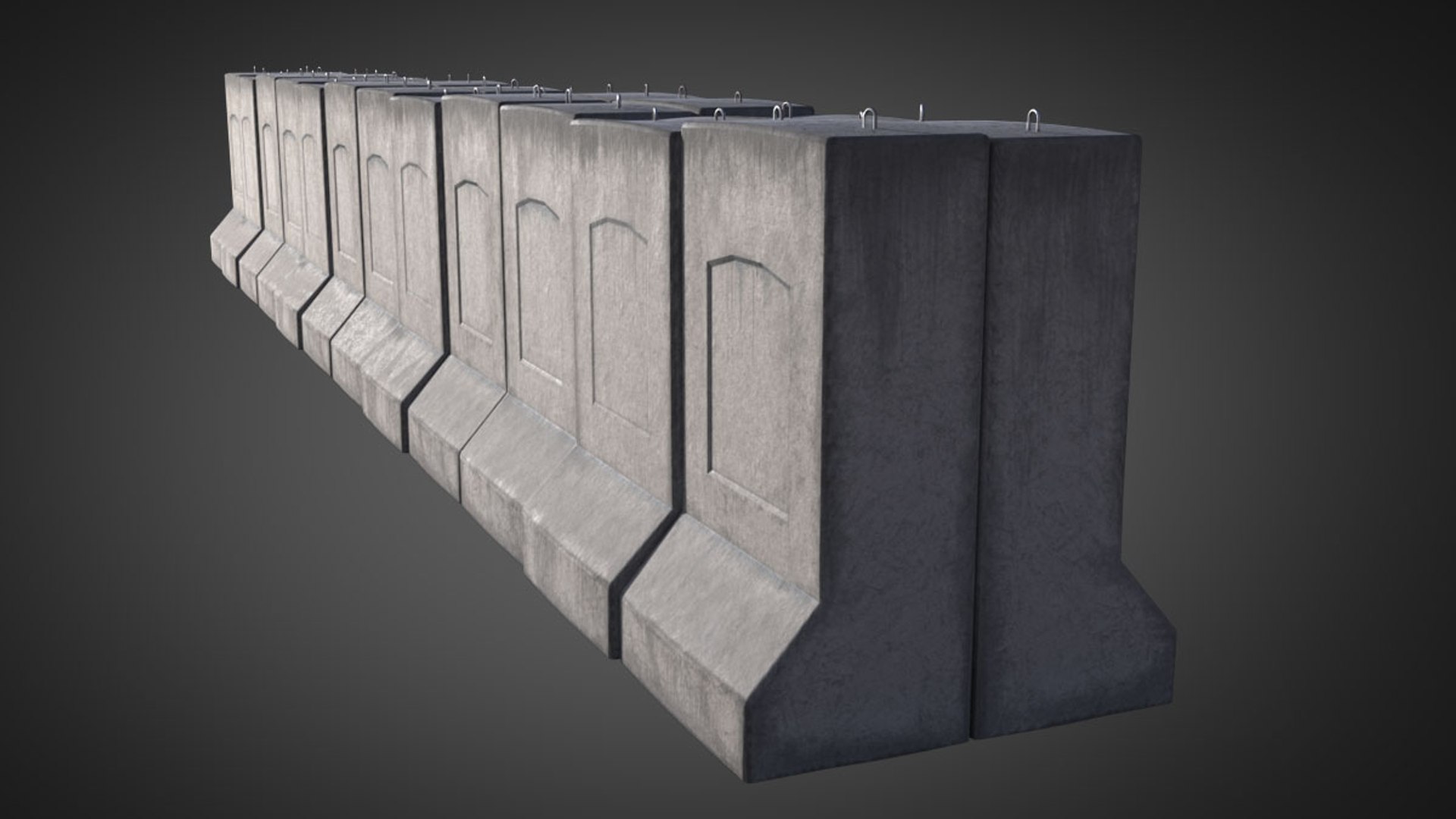 3d max concrete wall military