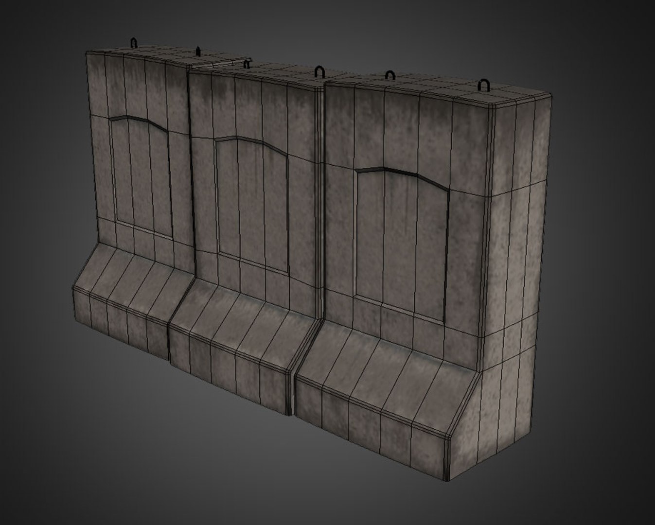 3d max concrete wall military