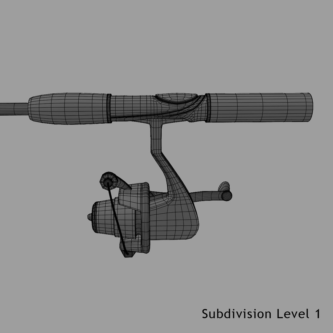fishing pole 3d obj