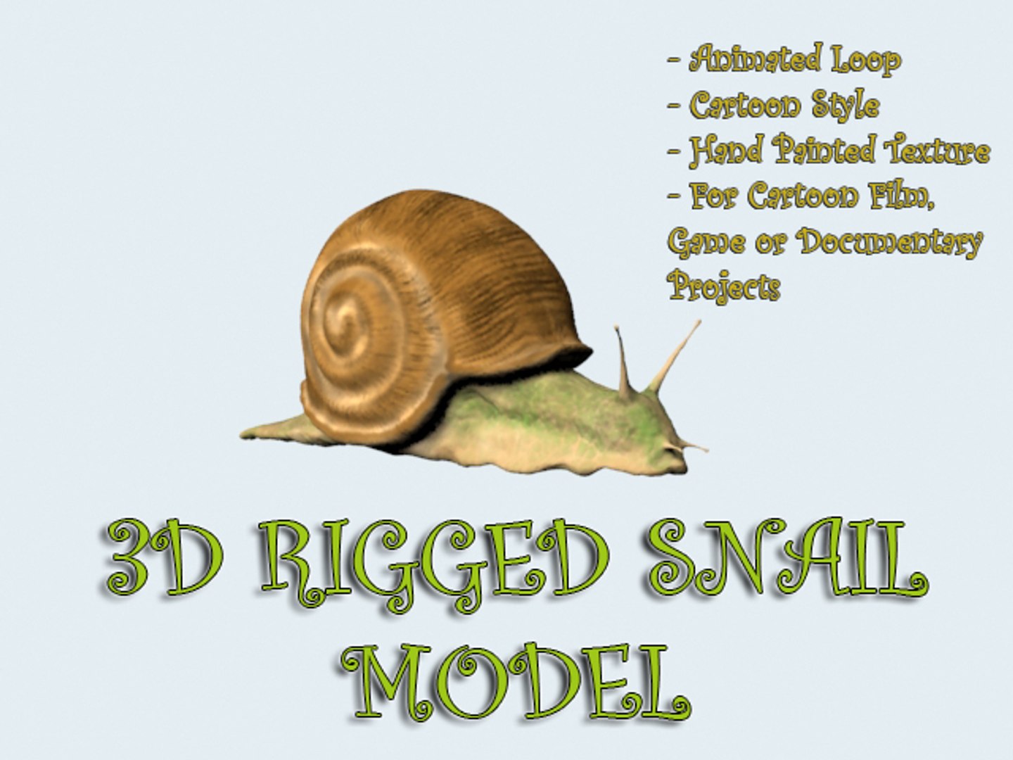 3d Rigged Snail Cartoon Animation